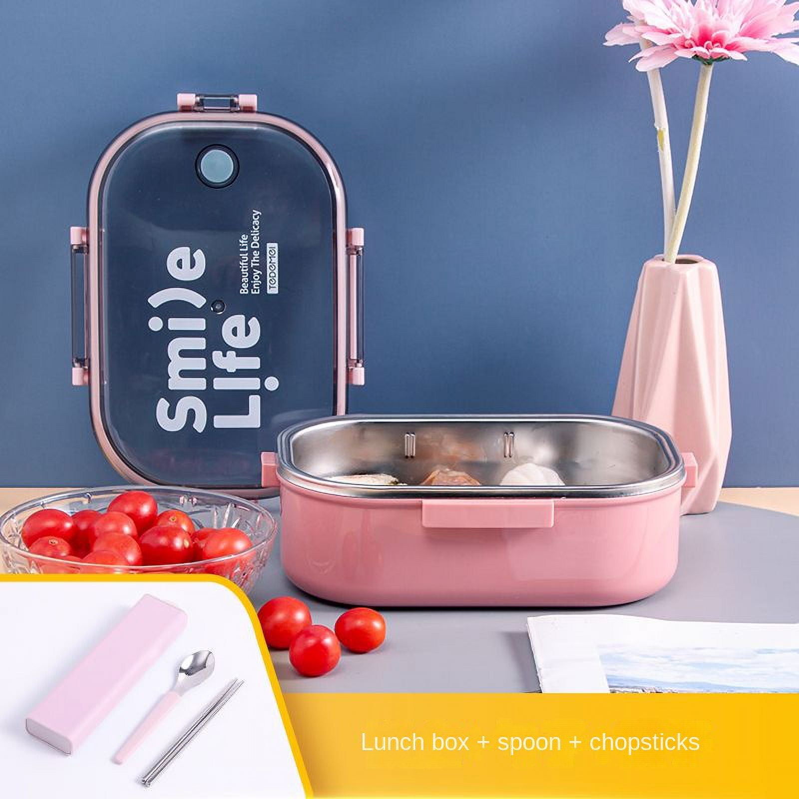 Student lunch box rectangular stainless steel canteen rice bowl Korean ...