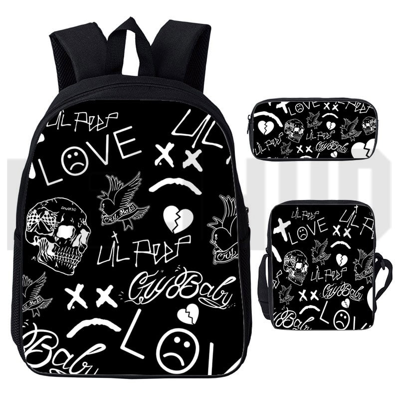 Students 3D Backpack 3 Pcs/Set Rapper Primary Bags Travel Laptop ...