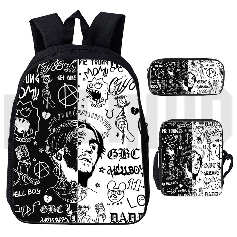 Students 3D Backpack 3 Pcs/Set Rapper Primary Bags Travel Laptop ...