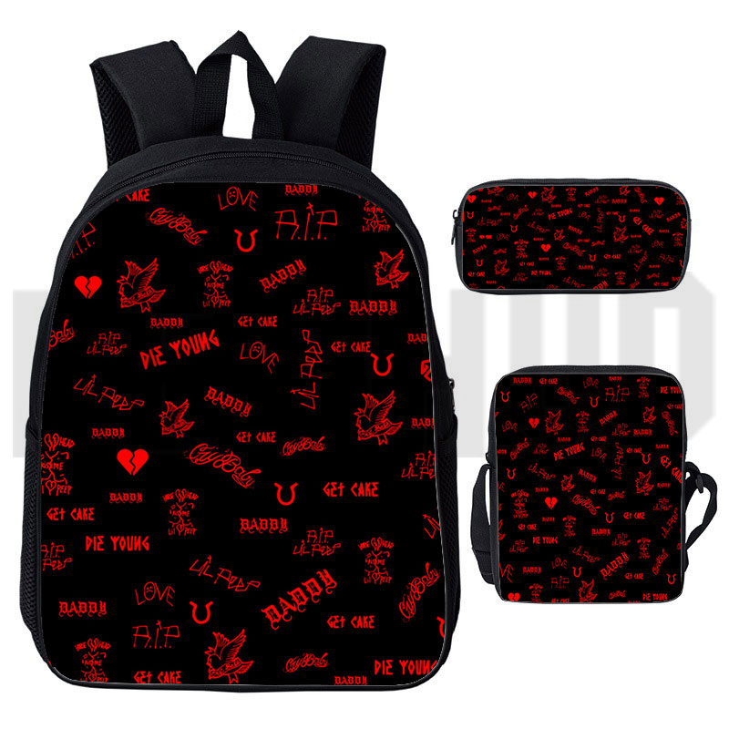 Students 3D Backpack 3 Pcs/Set Rapper Primary Bags Travel Laptop ...