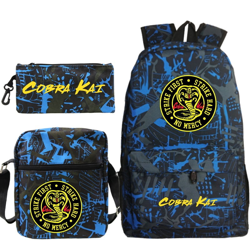 Students Cobra Kai backpack 3Pcs Set Unisex Travel Backpacks Cool Anime ...