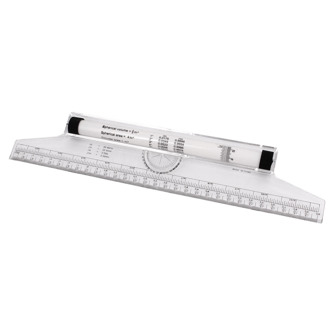 Multi-purpose 30cm Measuring Protractor Template Drawing Rolling Rule ...
