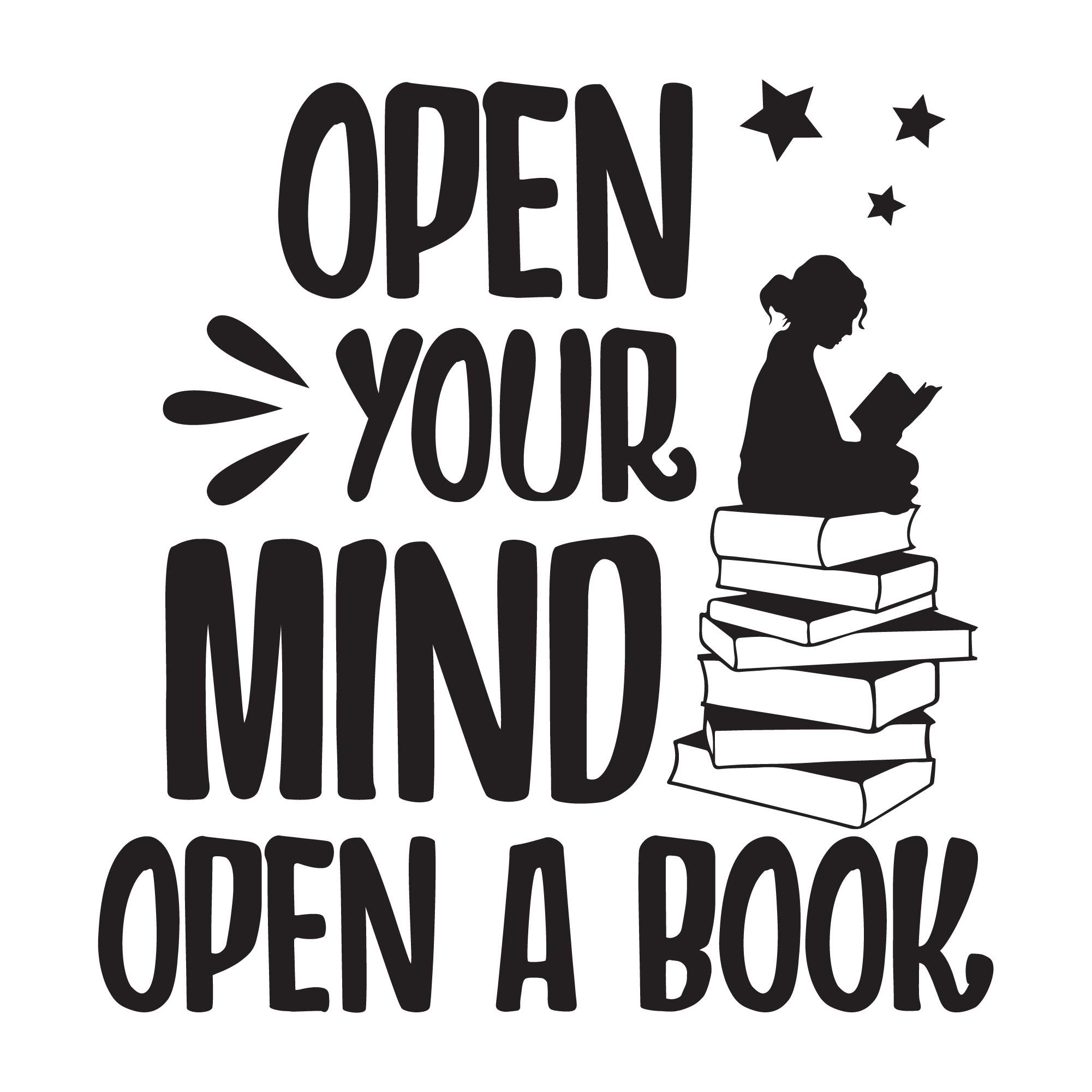 Students Open Your Mind Open A book Empowering Quote Wall Decal ...