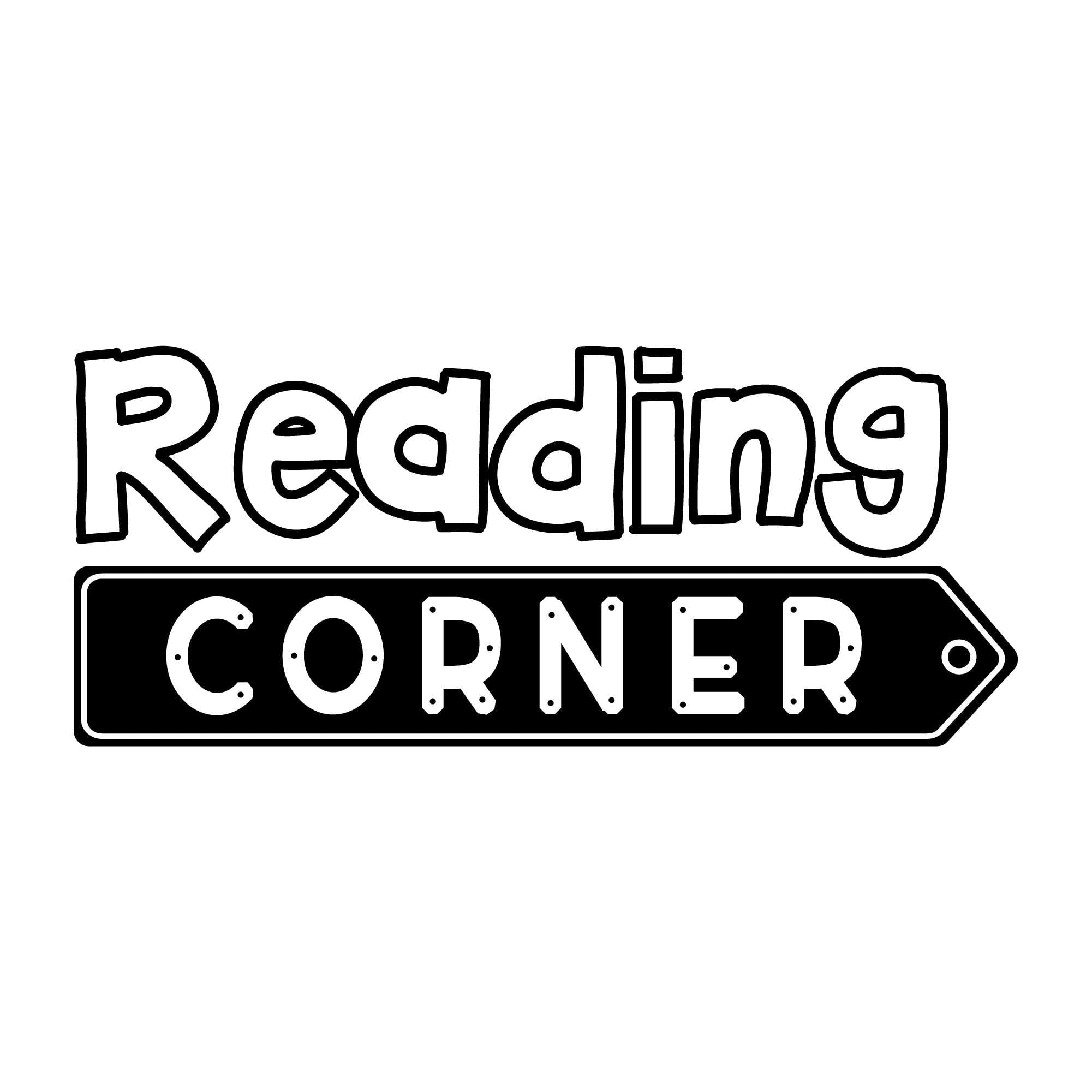 Students Reading Corner Educational Sign Wall Decal Decoration Book ...