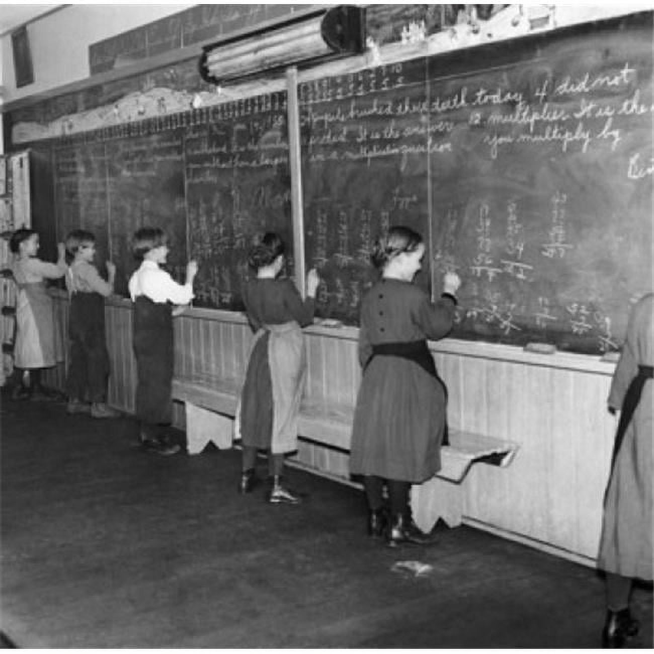 Students Solving Math Problems on a Blackboard Poster Print - 18 x 24 ...