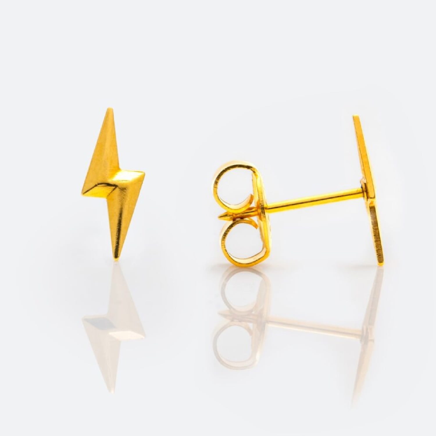 Studex Gold Plated 24k Lightning Bolt Ear Piercing Studs ...
