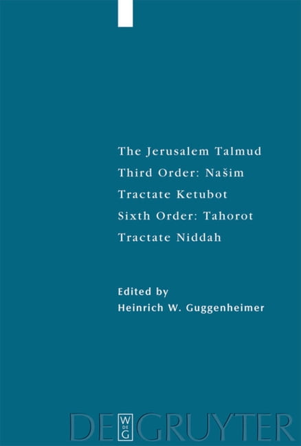 Studia Judaica Ee: Sixth Order: Tahorot. Tractate Niddah, Book 34, (Hardcover) - Walmart.com