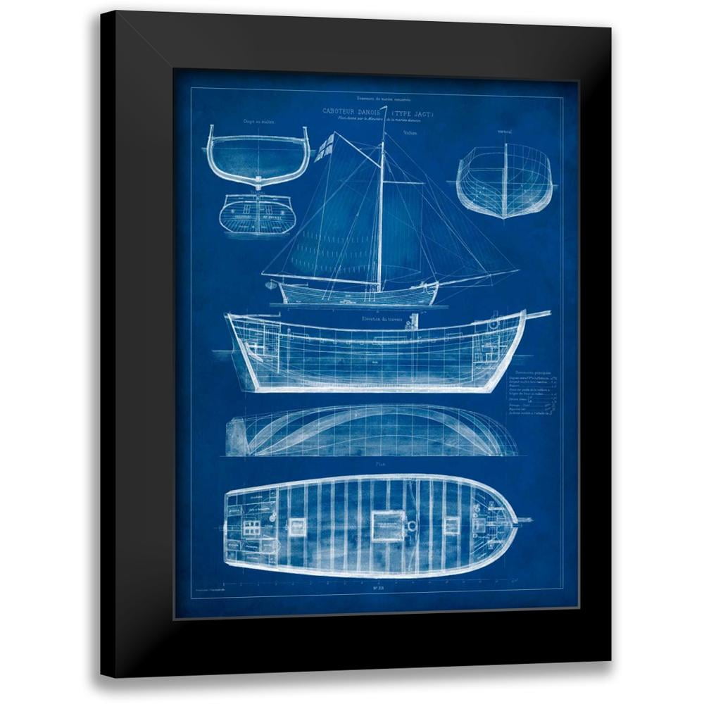 Studio 12x14 Black Modern Framed Museum Art Print Titled - Ship ...