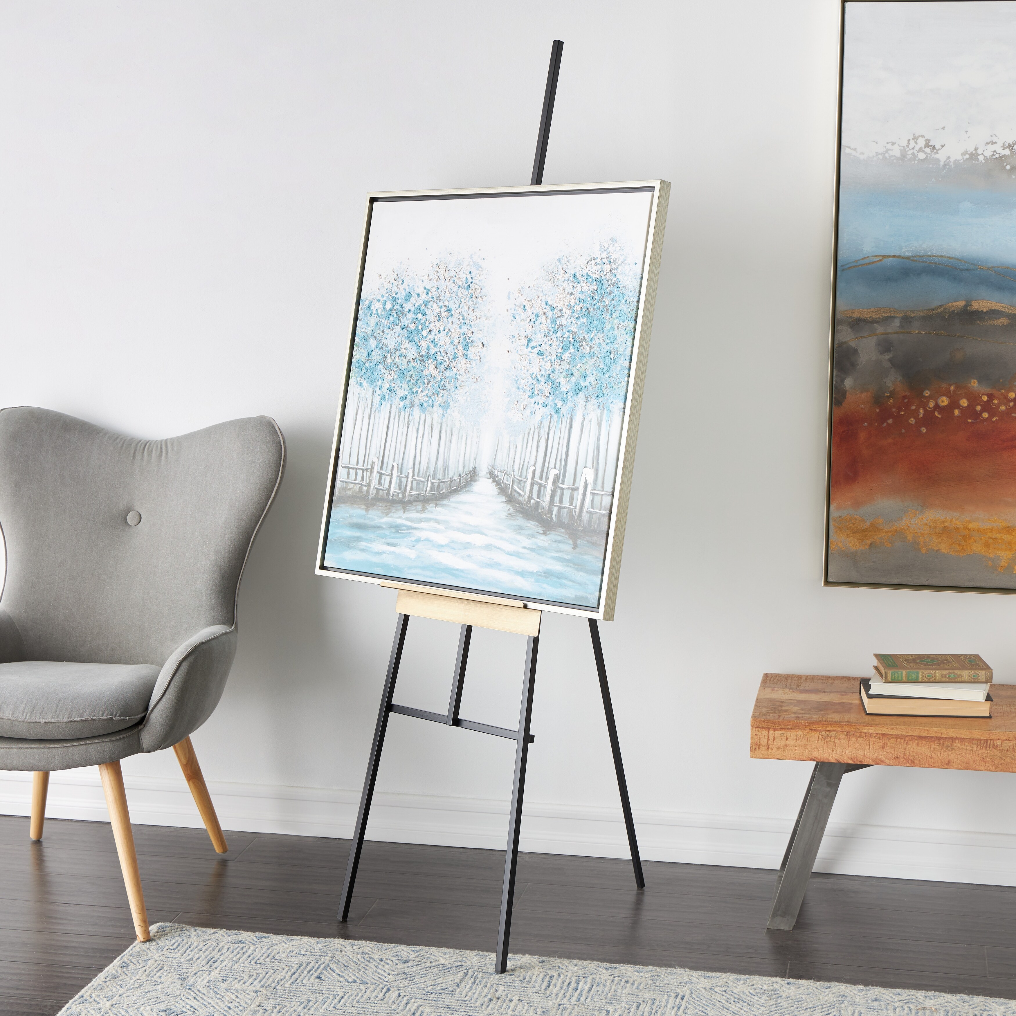 Studio 350 Black Metal Painter's Inspired Floor 4 or 3 Tier Easel with ...