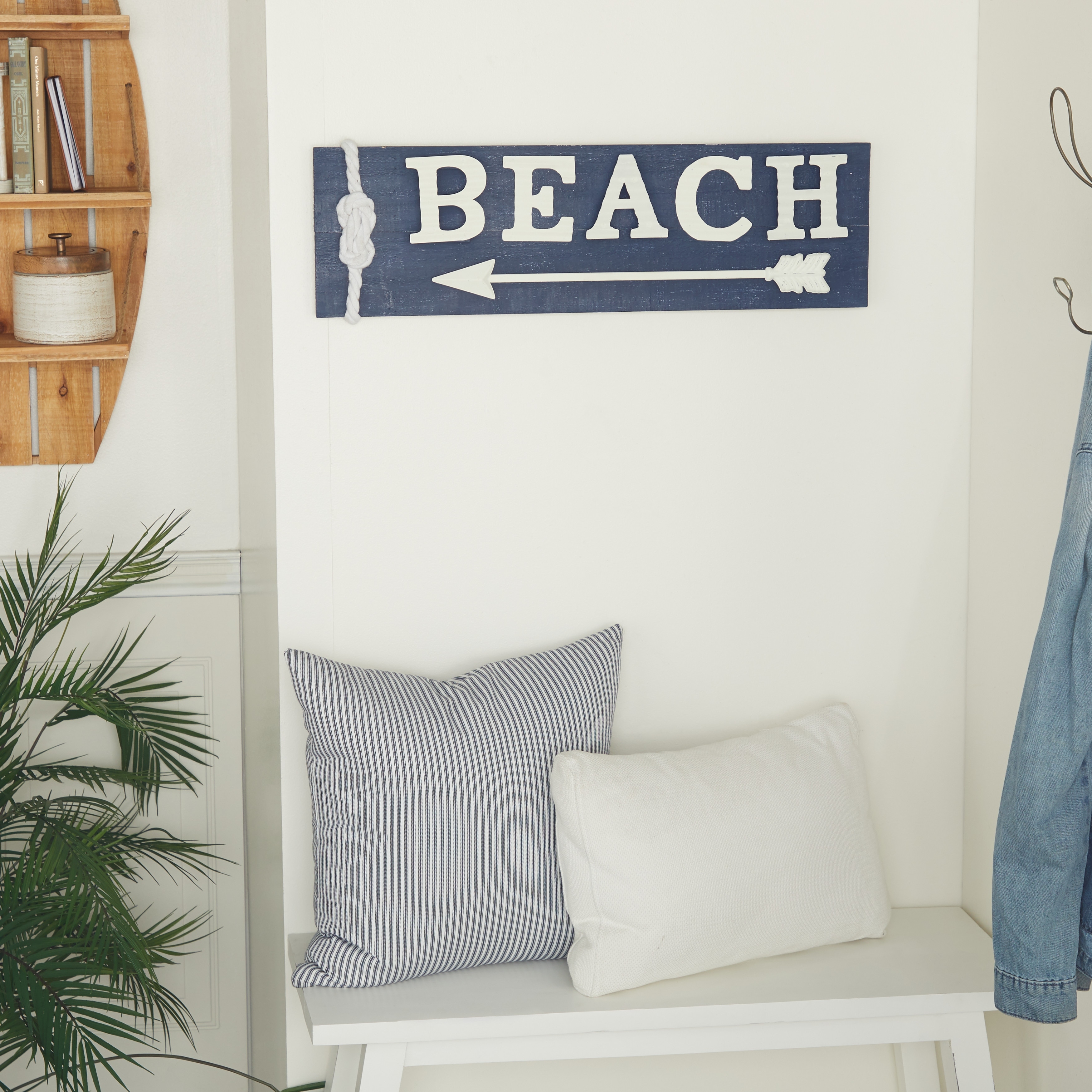 Studio 350 Blue Wood Beach Sign Wall Decor - Walmart.com