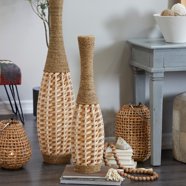 Studio 350 Brown Seagrass Handmade Tall Woven Floor Vase 11"W x 11"L x ...