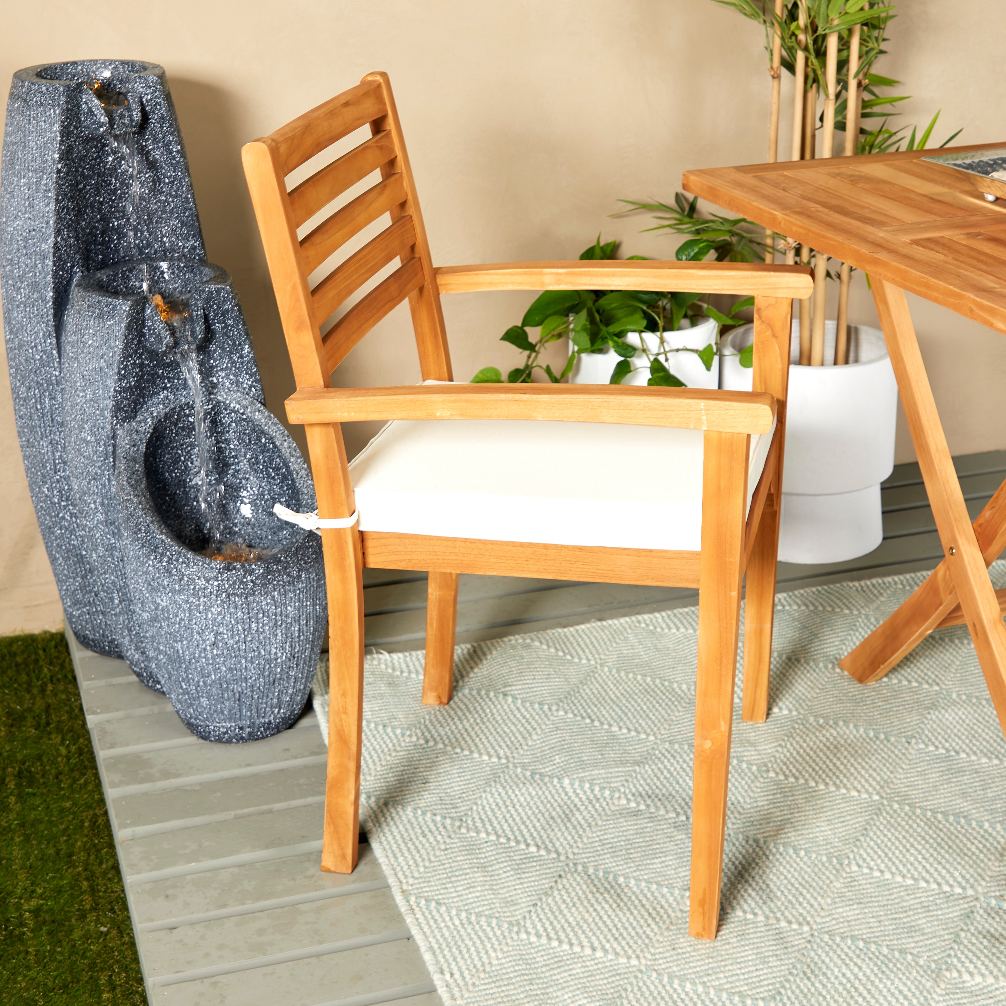 Studio 350 Brown Teak Wood Traditional Outdoor Dining Chair (Set of 2 ...