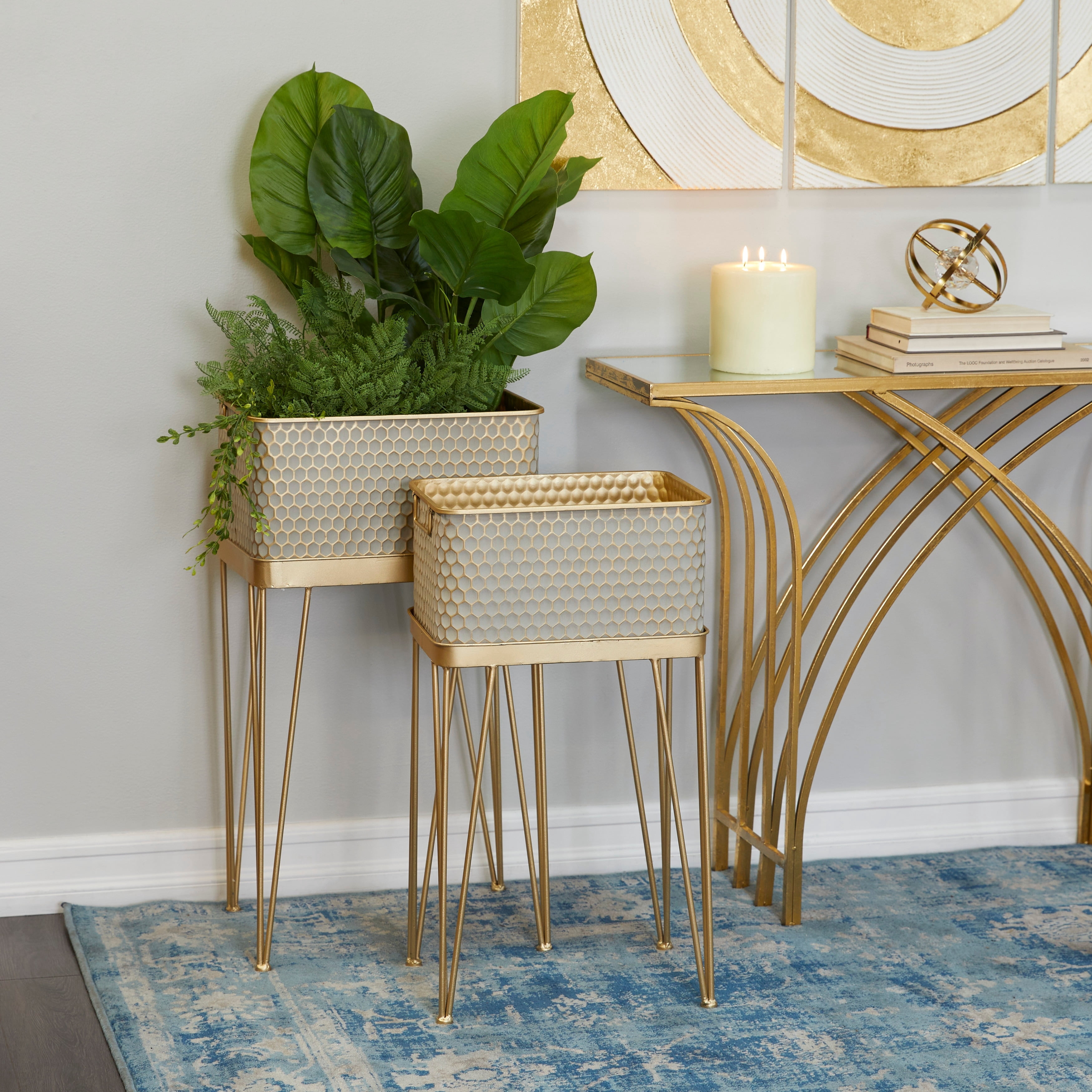 Studio 350 CosmoLiving by Cosmopolitan Gold Metal Indoor Outdoor ...