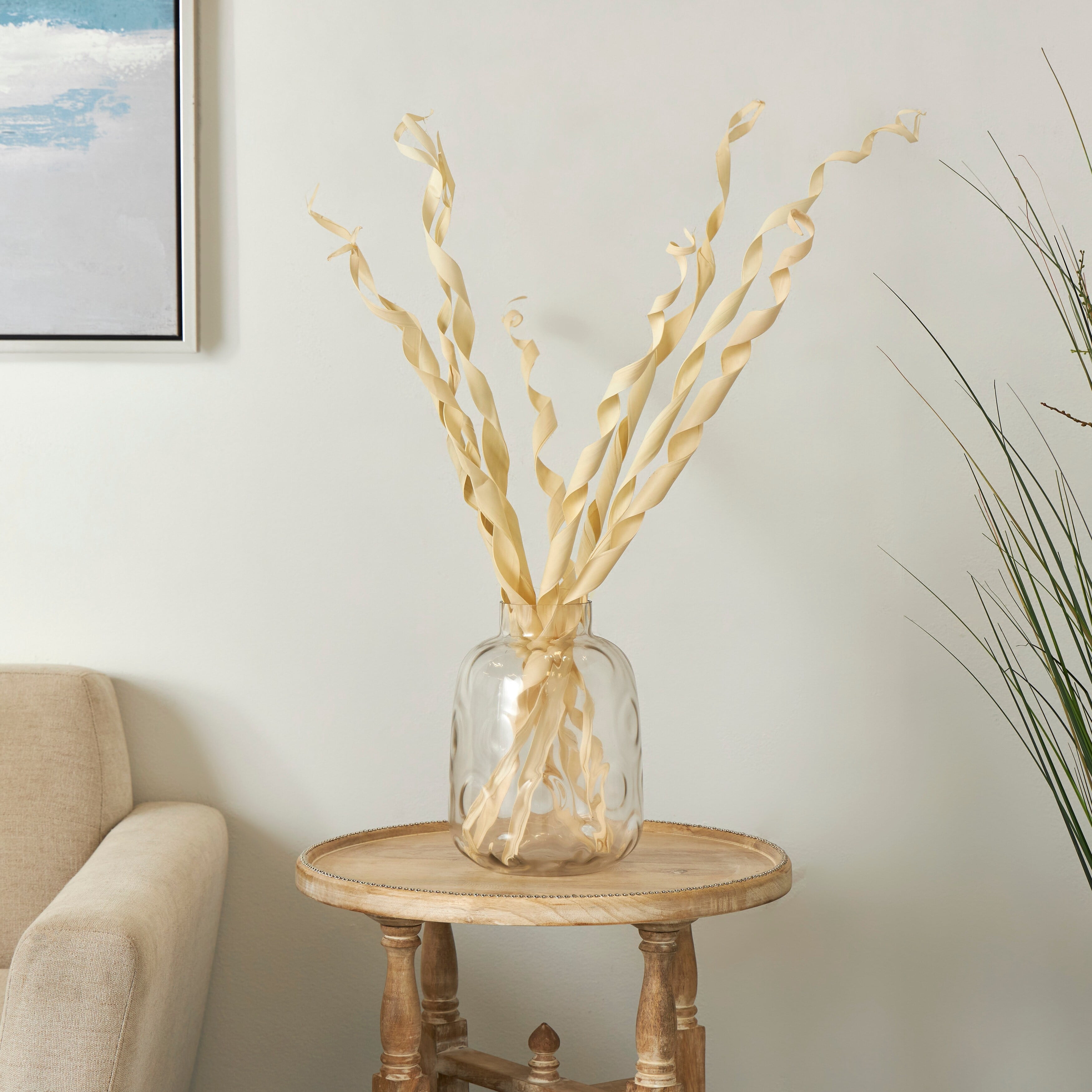 Studio 350 Cream Palm Leaf Tall Rolled Palm Leaf Natural Foliage ...