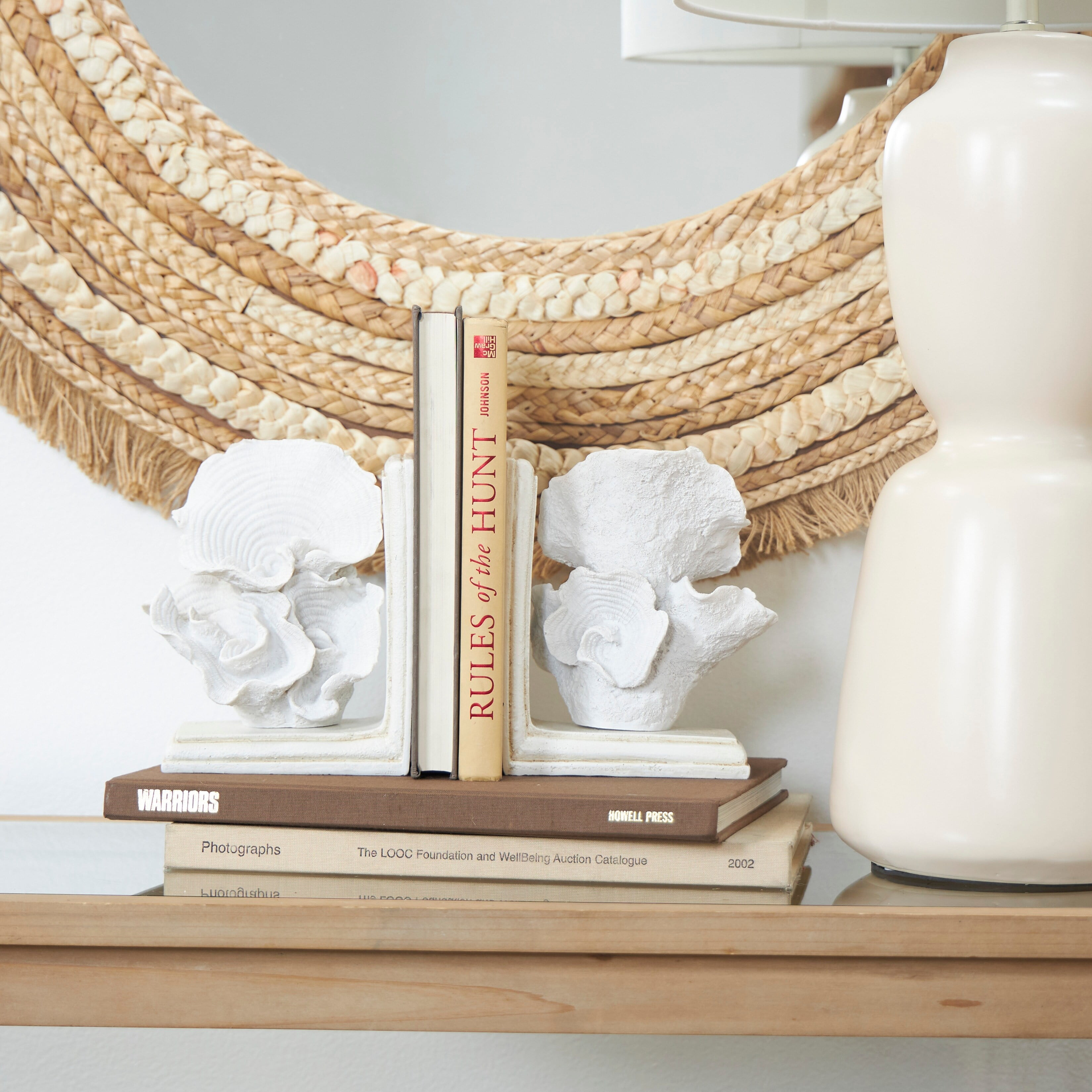 Studio 350 Cream Polystone Textured Coral Bookends (Set of 2) - Walmart.com