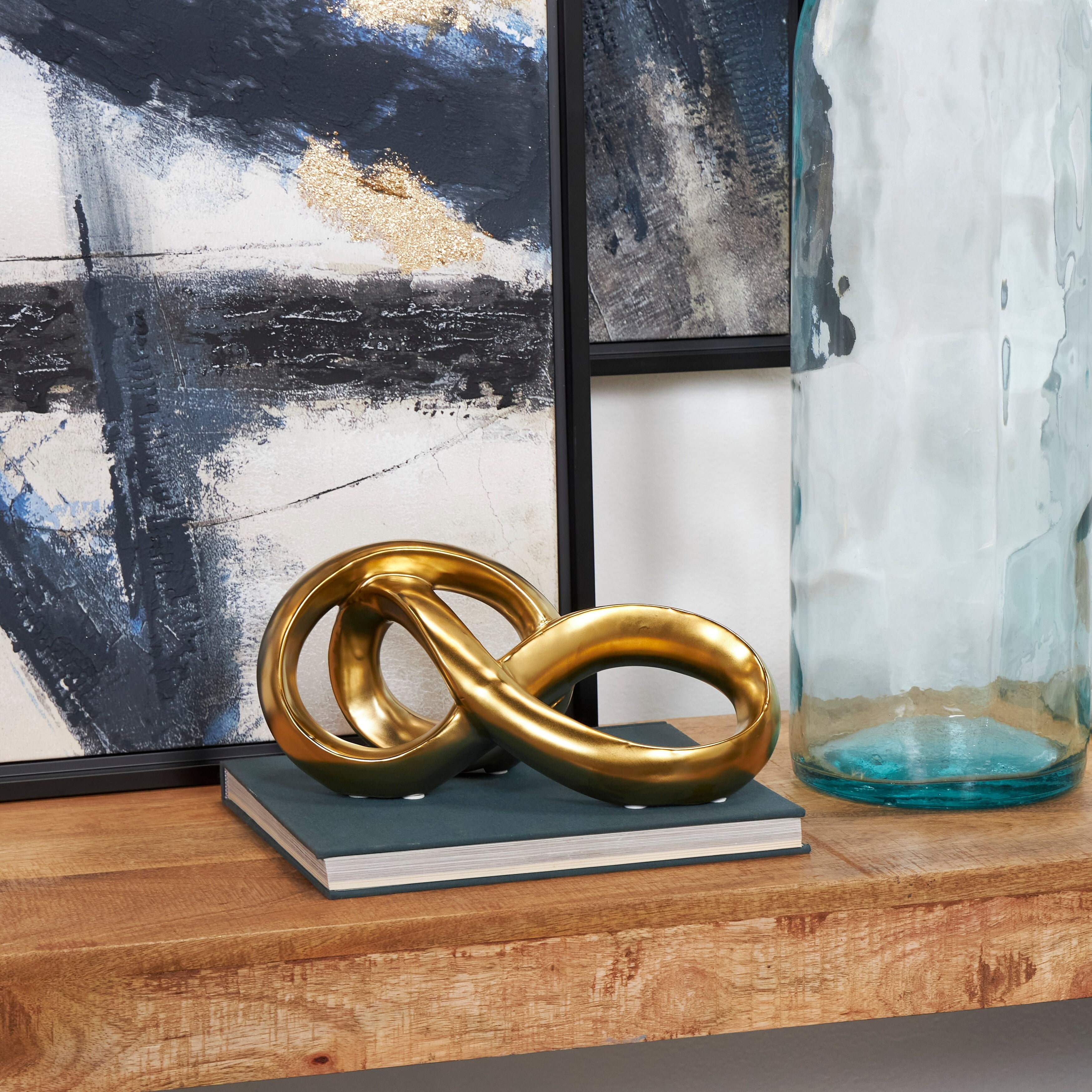 Studio 350 Gold Ceramic Infinity Loop Abstract Sculpture - Walmart.com
