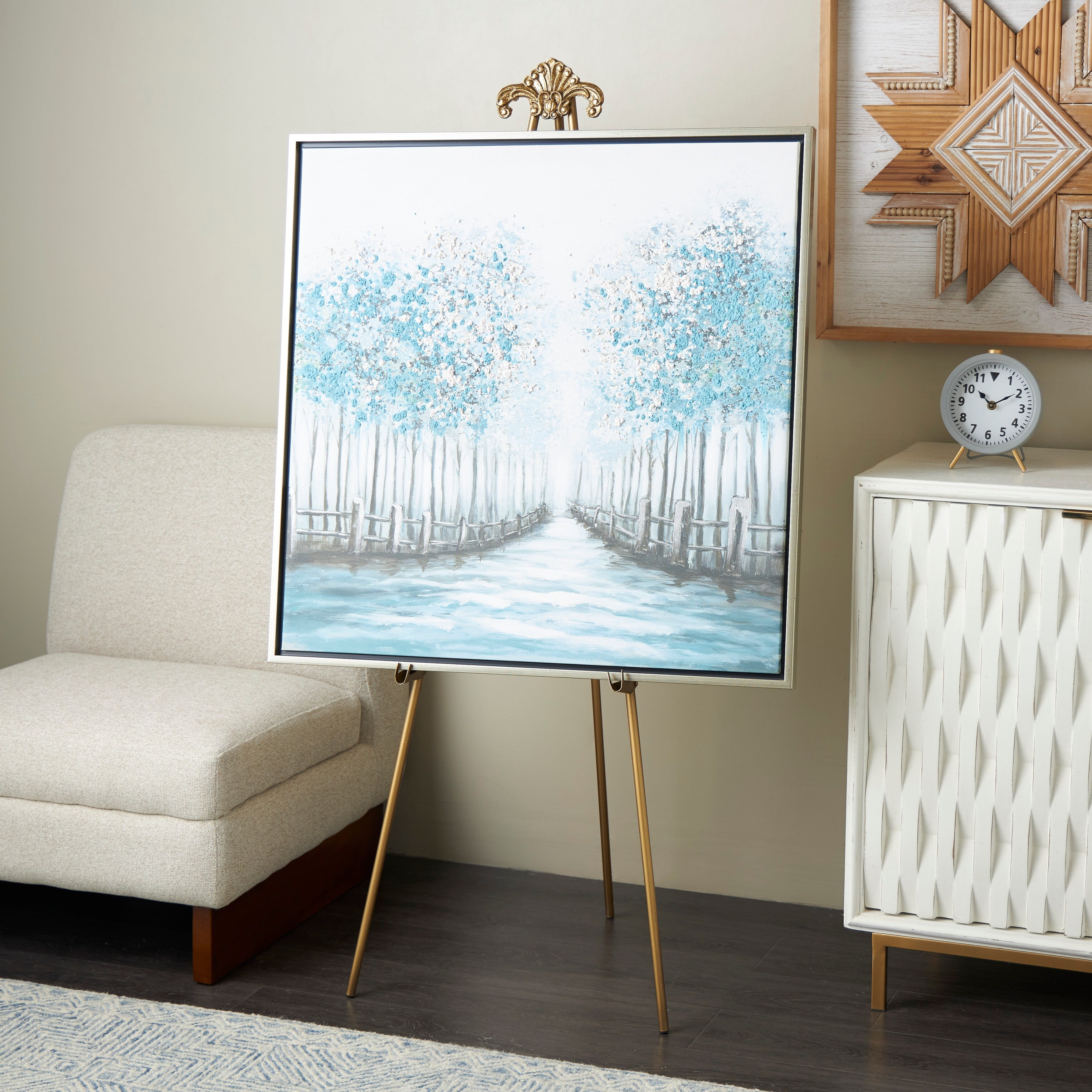 Studio 350 Gold Metal Large Freestanding Foldable Floor 2 Tier Easel ...