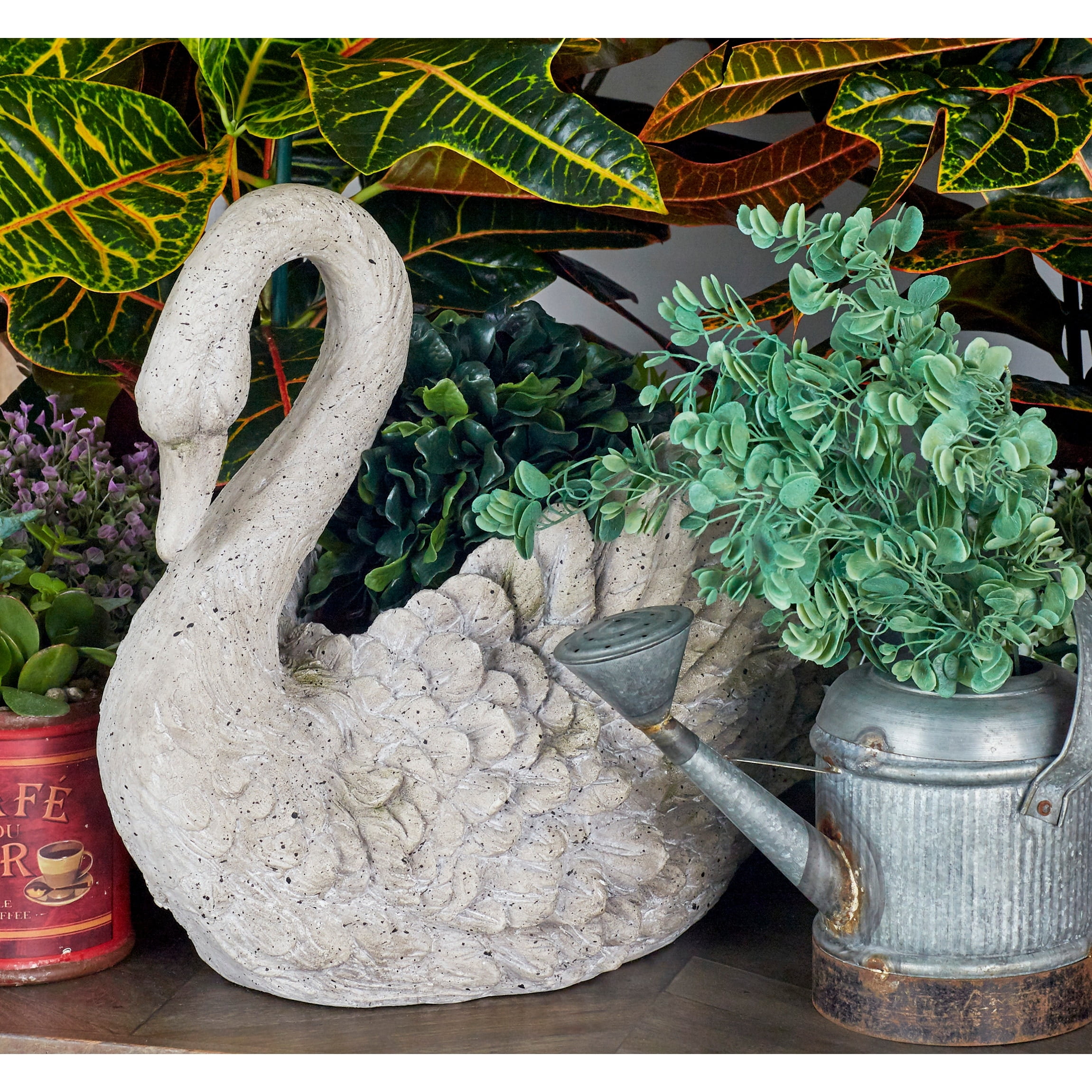 Studio 350 Gray Polystone Bird Decorative Garden Sculpture - Walmart.com