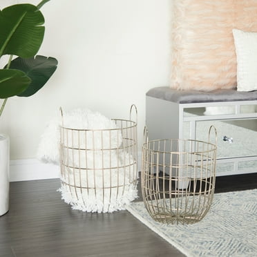 Mainstays Large Round Wire Basket with Handles, Black - Walmart.com