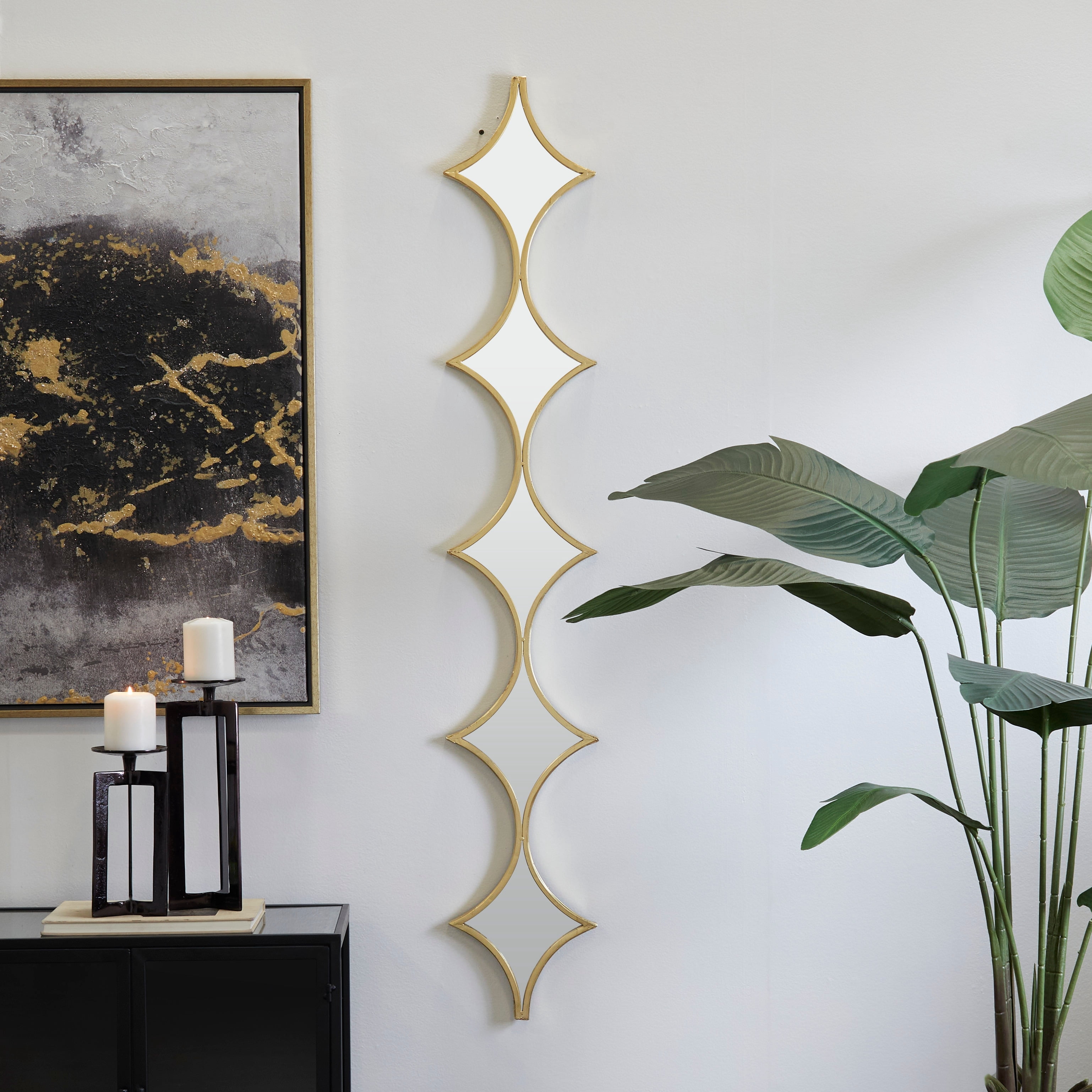 Studio 350 Metal Slim Stacked Chain 5 Layer Wall Mirror with Various ...
