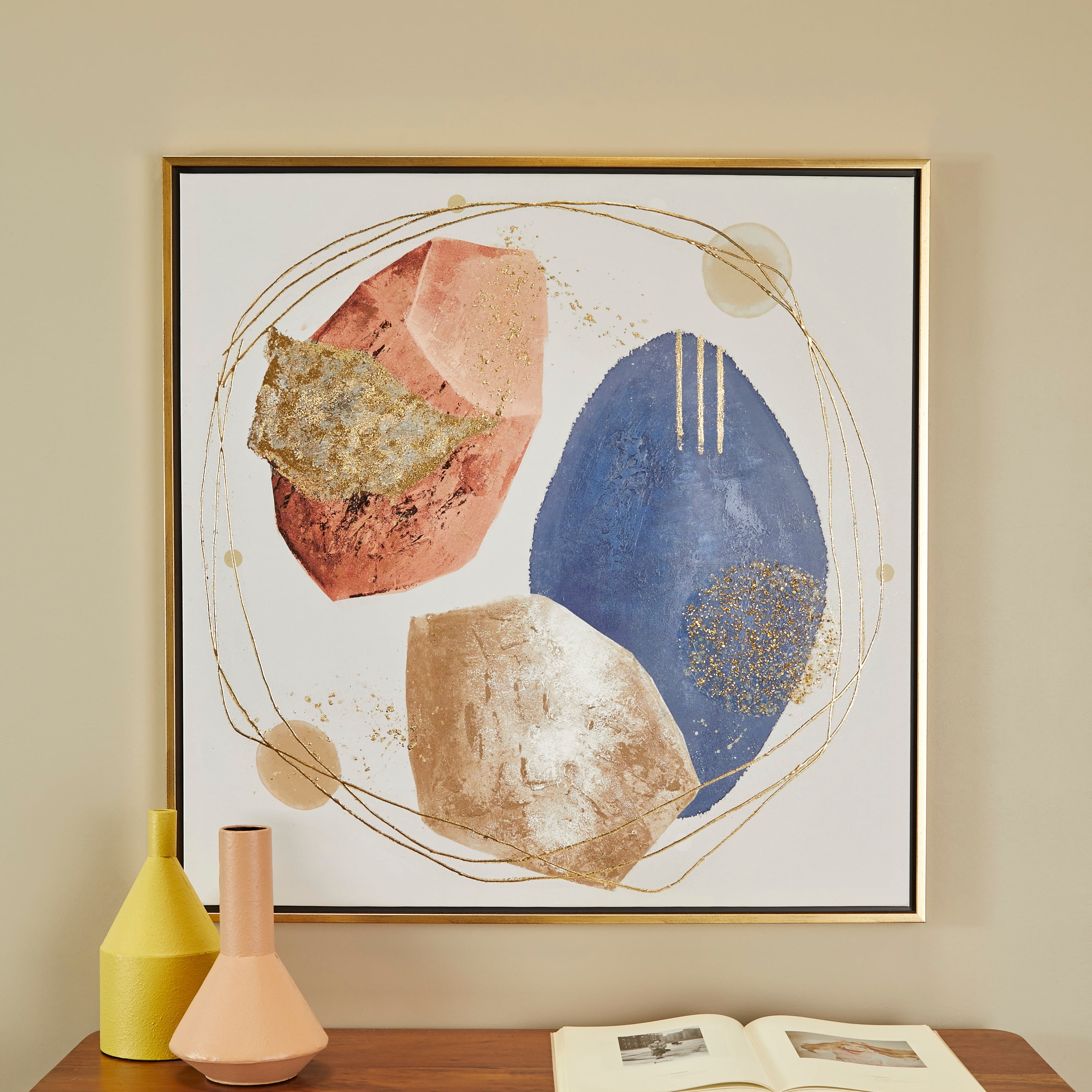 Studio 350 Multi Colored Canvas Handmade Overlapping Circle Abstract ...