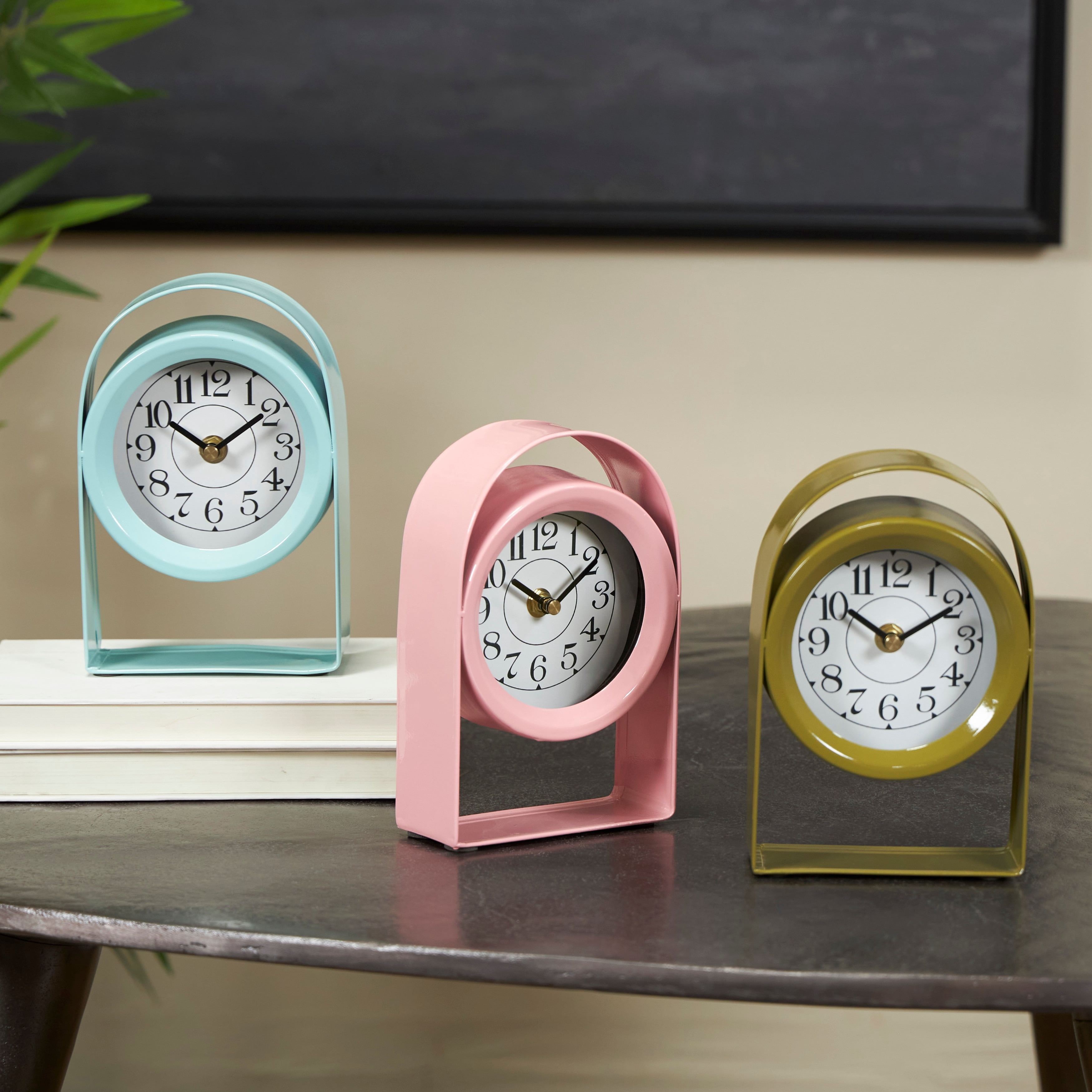 Studio 350 Multi Colored Metal Decorative Clock with Arched Stands (Set ...