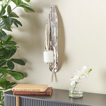 Free Shipping! DecMode Silver Aluminum Wall Sconce - Walmart.com