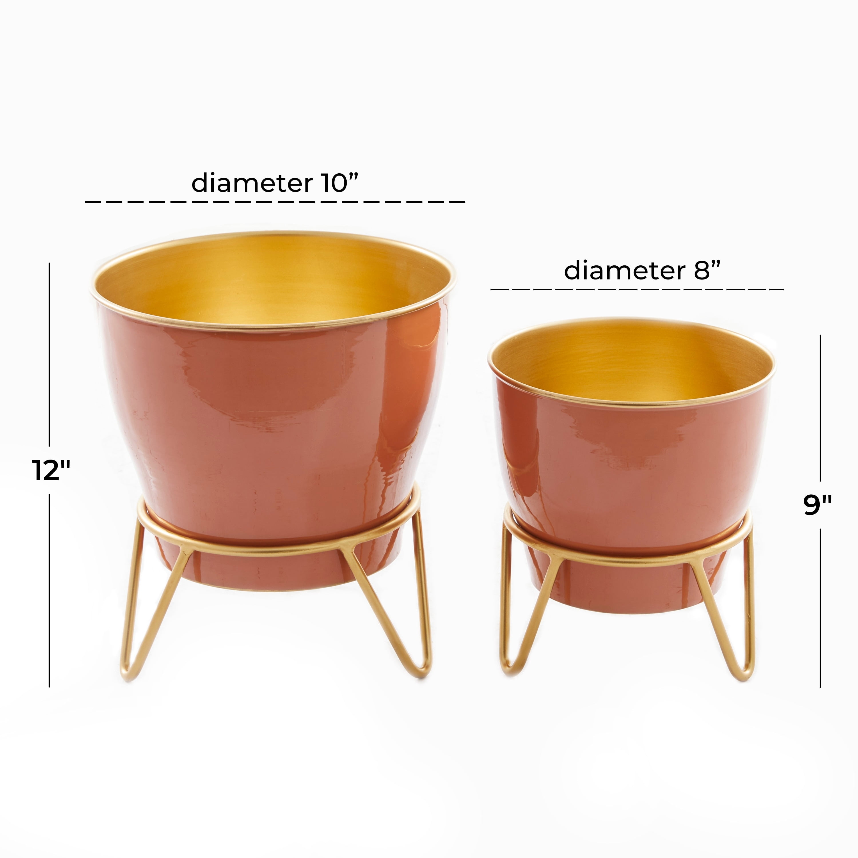 Studio 350 The Novogratz White Metal Planter with Removable Stand (Set ...