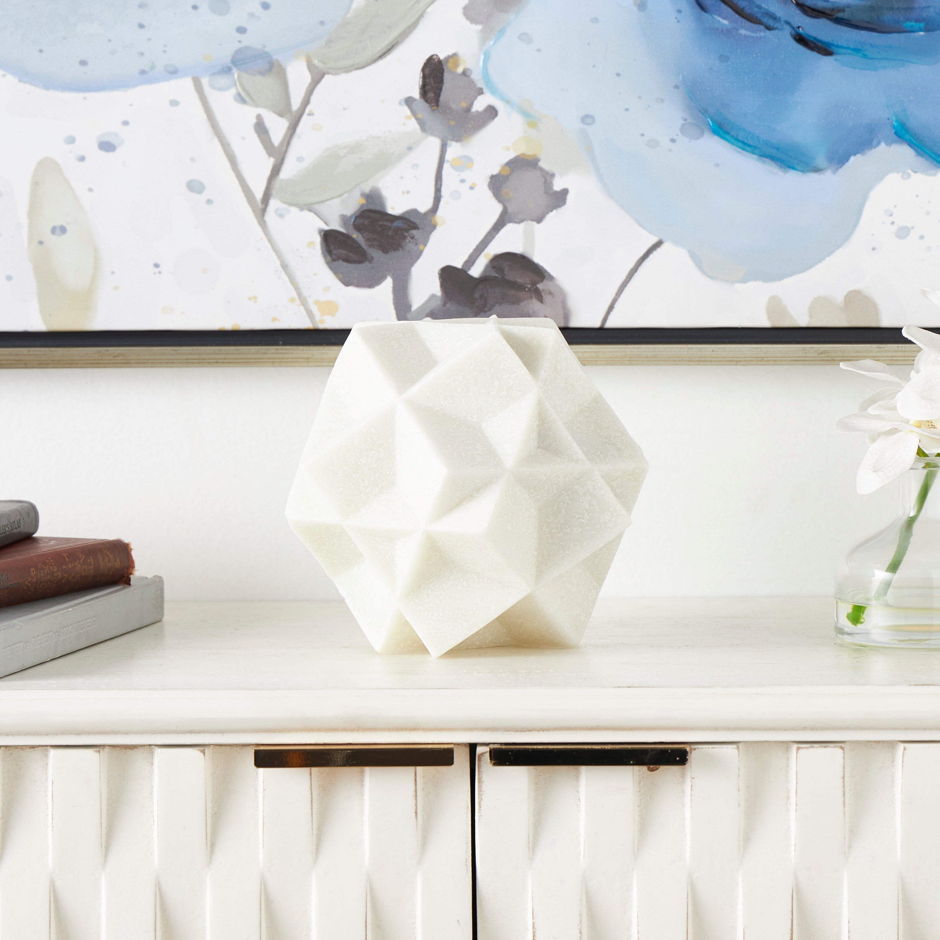 Studio 350 White Polystone Dimensional Ball Geometric Sculpture with ...