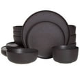 Studio 3B Mio 16 Piece Stoneware Dinnerware Set in Pepper With Reactive ...