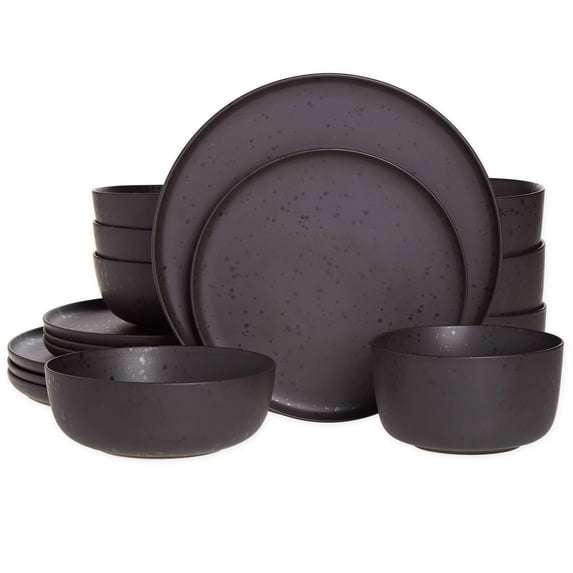 Studio 3B Mio 16 Piece Stoneware Dinnerware Set in Pepper With Reactive ...
