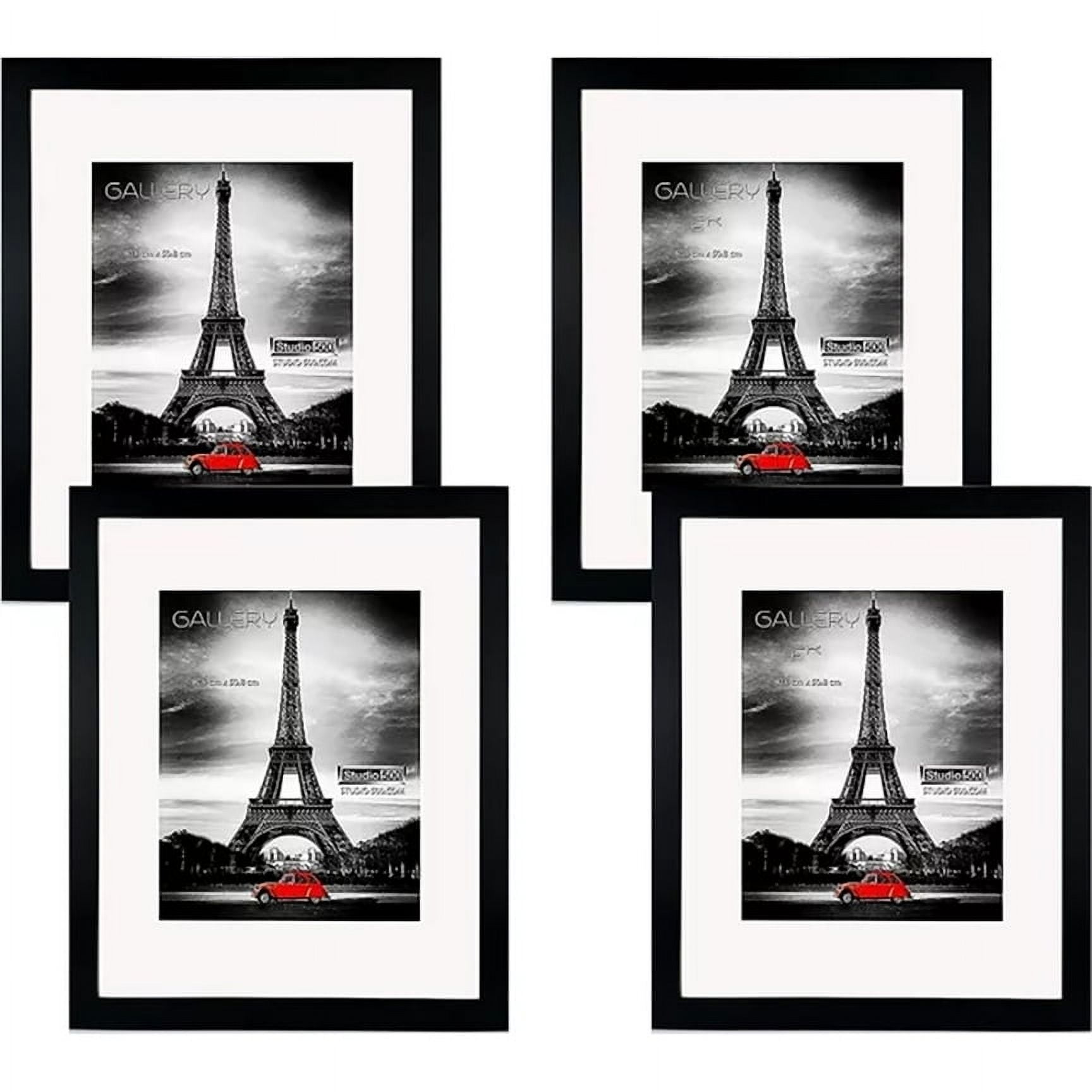 "Studio 500 Value Pack of 4, 12""x16"" Black Wall Frames with Tempered ...