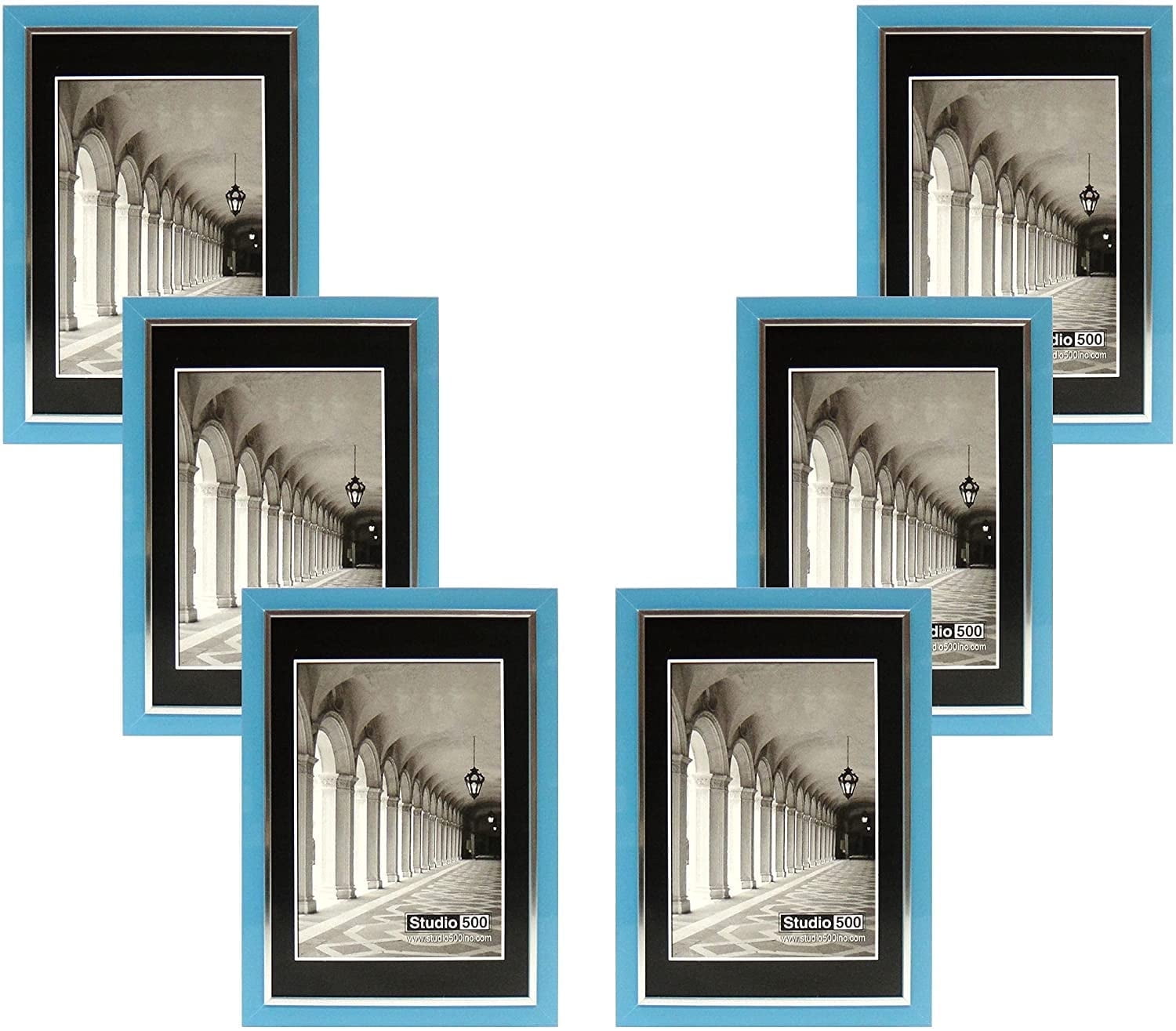 Studio 500 Sleek Collection 6-Opening 8 by 10-Inch Photo Frames, Blue ...