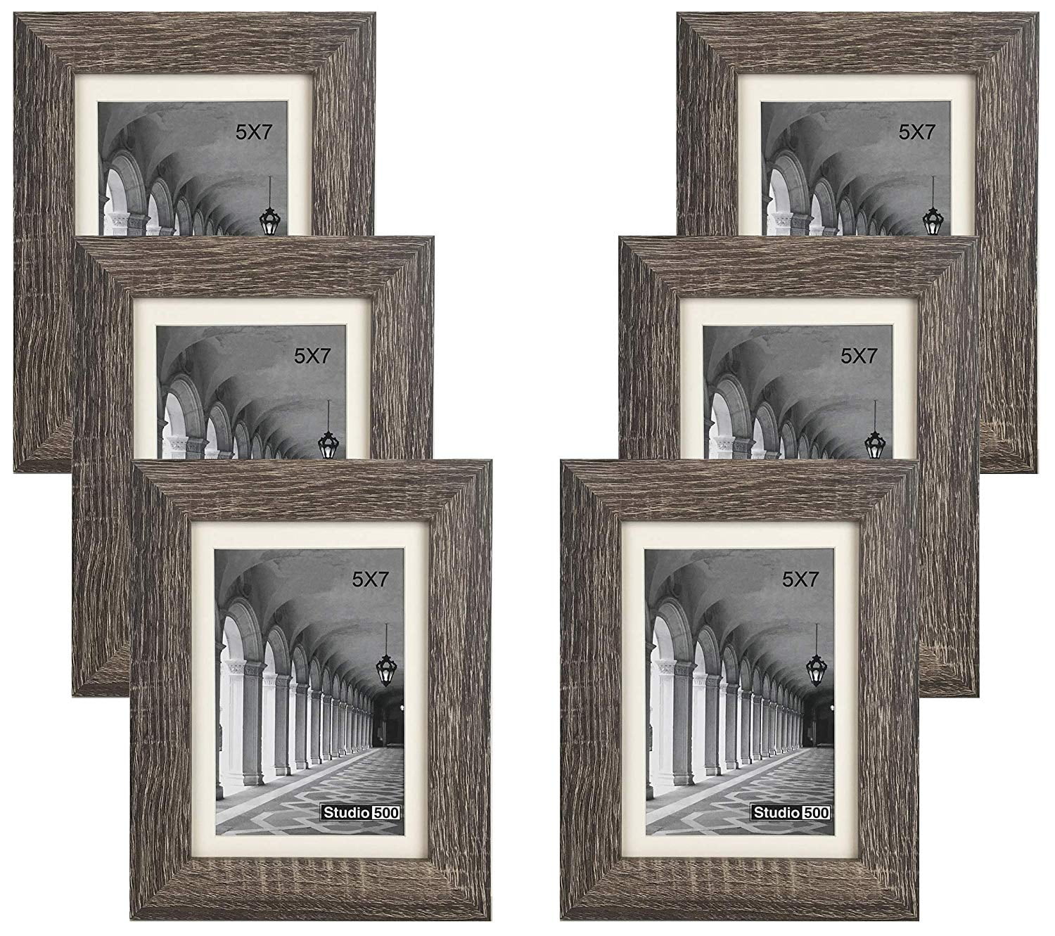 Studio 500 6-Pack of 5x7" Wall and Tabletop Picture Frames in ...
