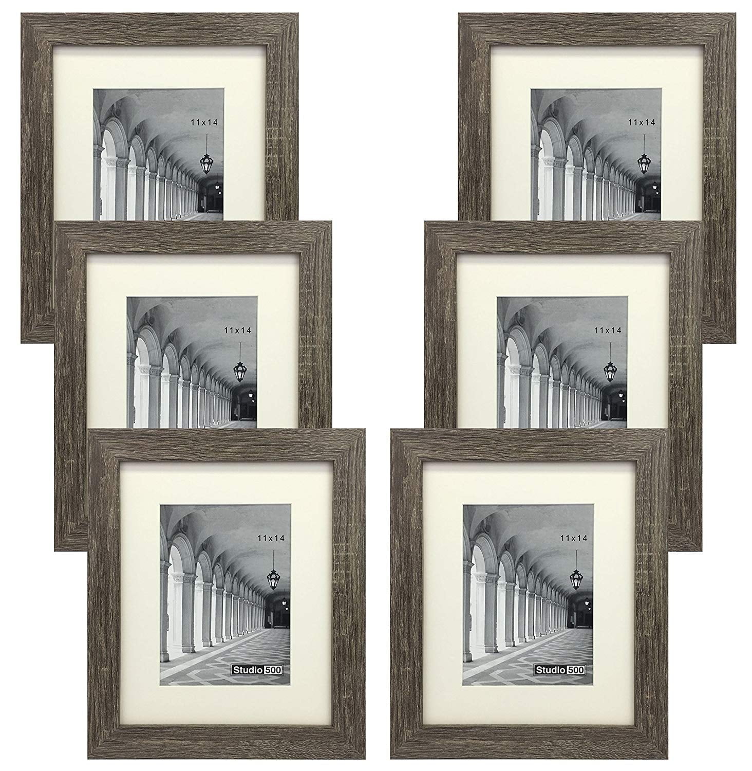 Studio 500 Distressed Gray Picture Frames, 11x14 with Mats for 8x10 and ...