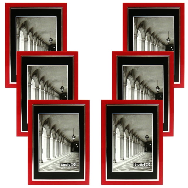 Studio 500 6pc Value Pack 5 x 7 in Tabletop or Wall Red Picture Frames ...