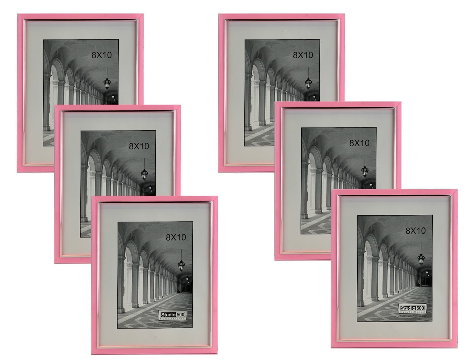 Studio 500 Colorful Sleek Collection 1-Opening 8x10" Photo Frames, Pink ...