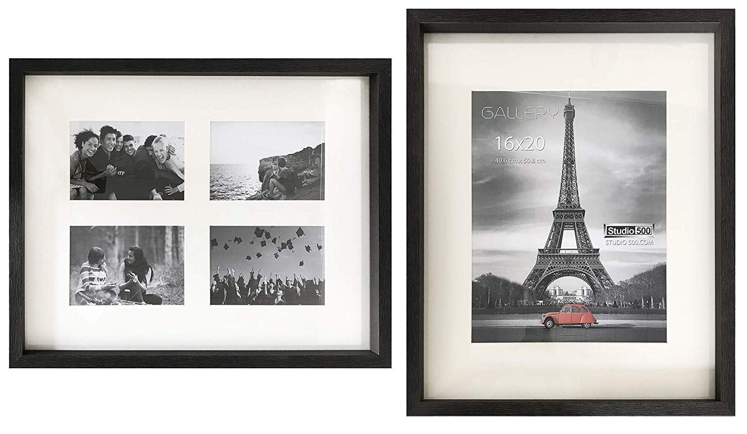 Studio 500 Modern Charcoal Collection 4-Opening 16x20" Matted to 11x14 ...