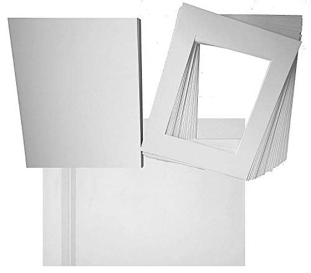 Studio 500 Pack of 25 White Pre-Cut Picture Mat 5x7 inches for 4x6 ...