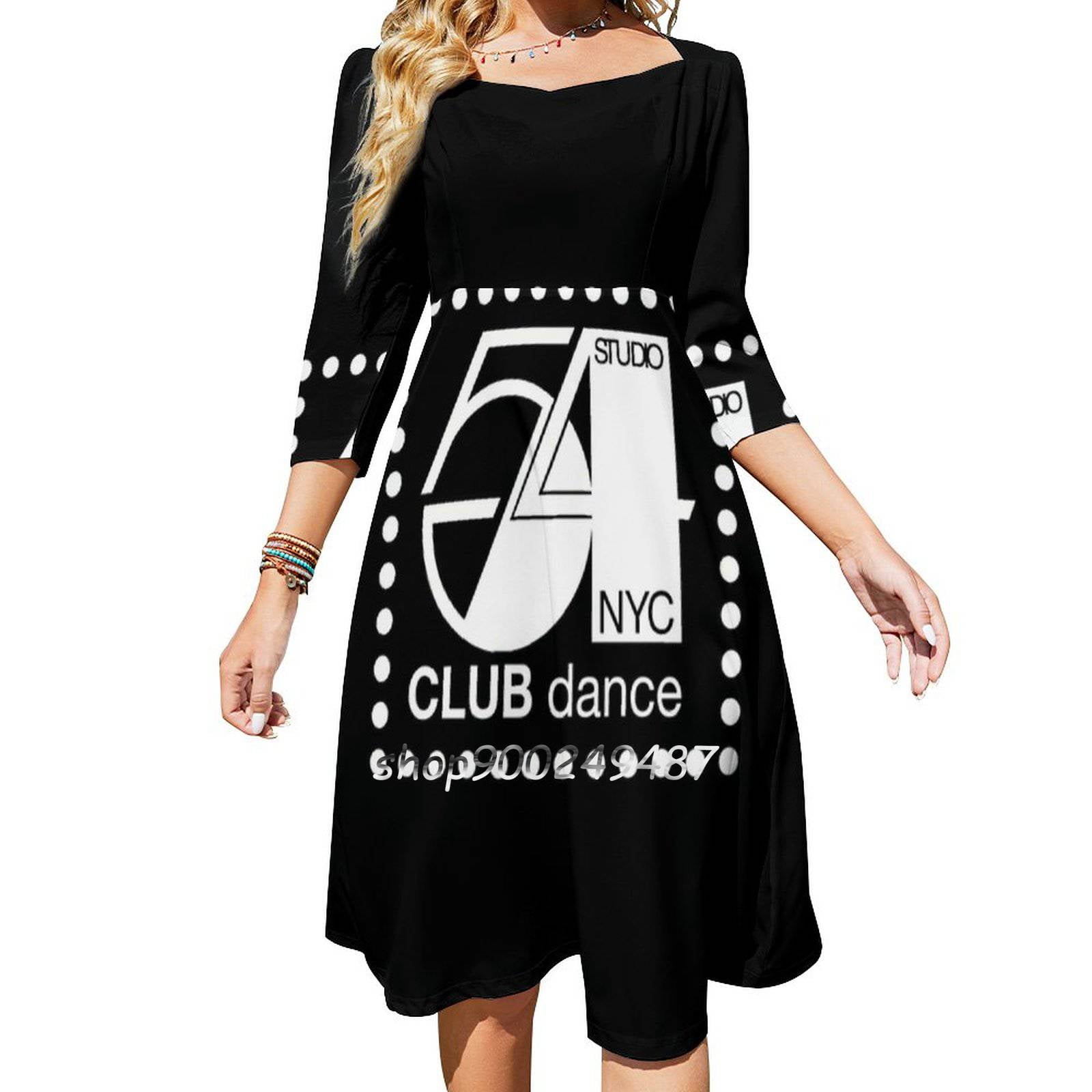 Studio 54 Club Dance Nyc Square Neck Dress Sweet Summer Dress Women ...