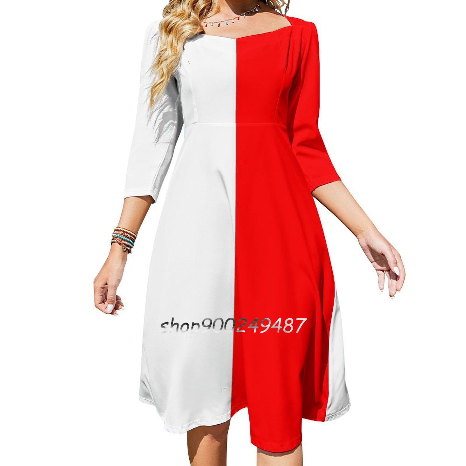 Studio 54 Sweetheart Knot Flared Dress Fashion Design Large Size Loose ...