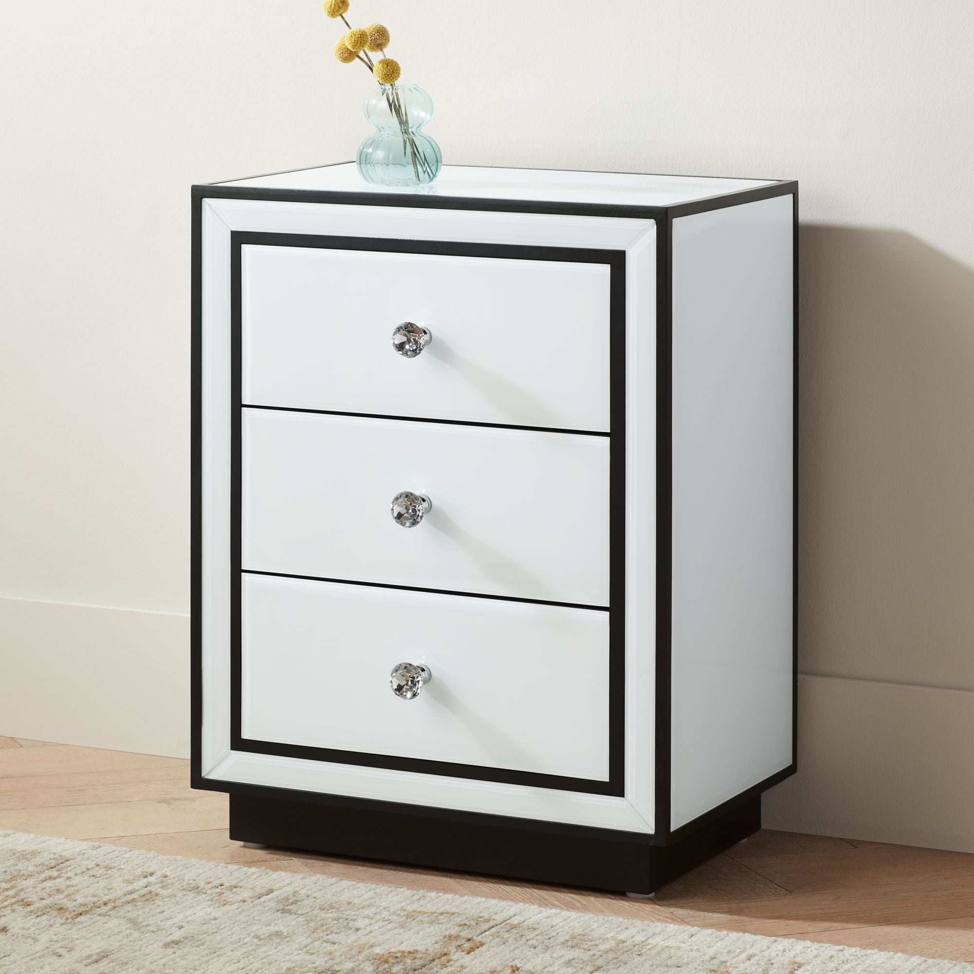 Studio 55D Biscaya 17 3/4" Wide White Reverse Painted Glass Side Table ...