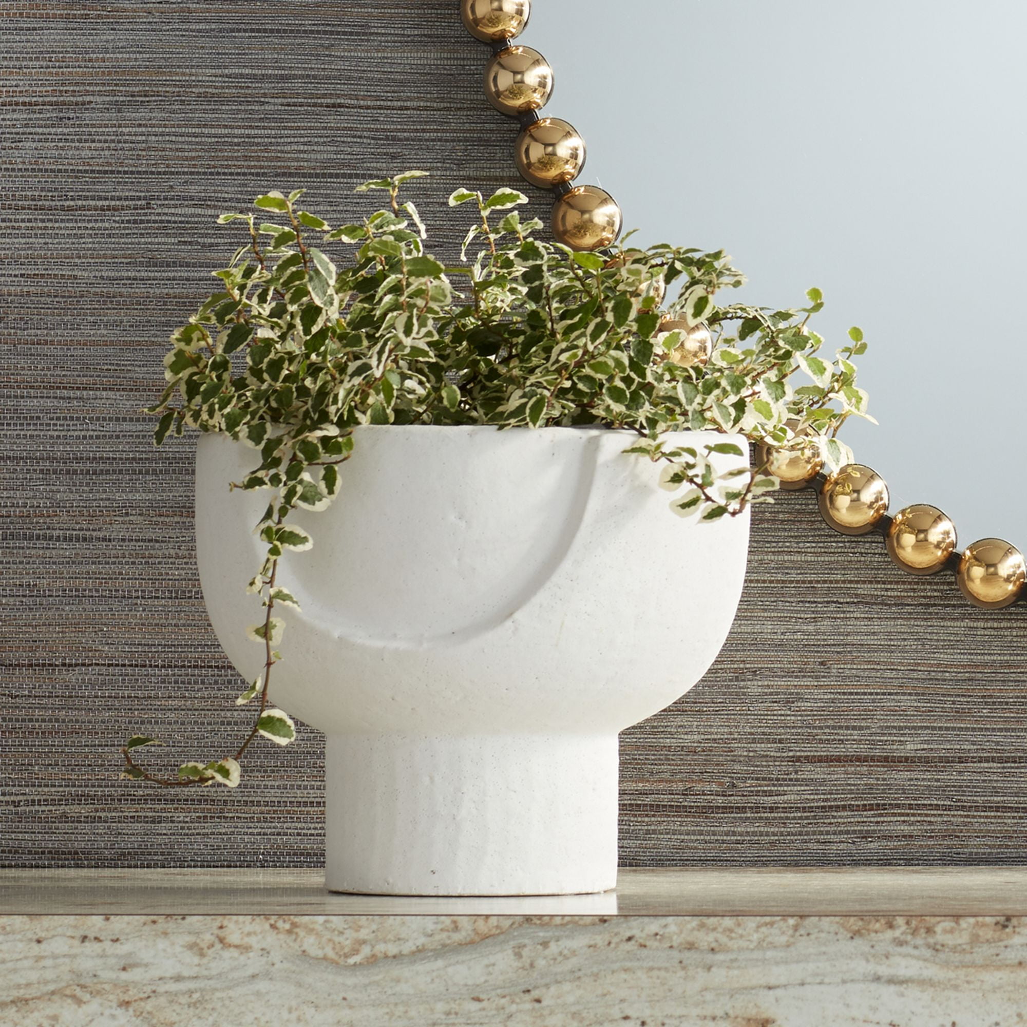 Studio 55D Bletheny White Ceramic Pedestal Decorative Bowl - Walmart.com