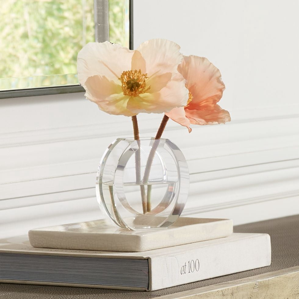 Studio 55D Polara 4 1/2" High Clear Glass Round Decorative Vase ...