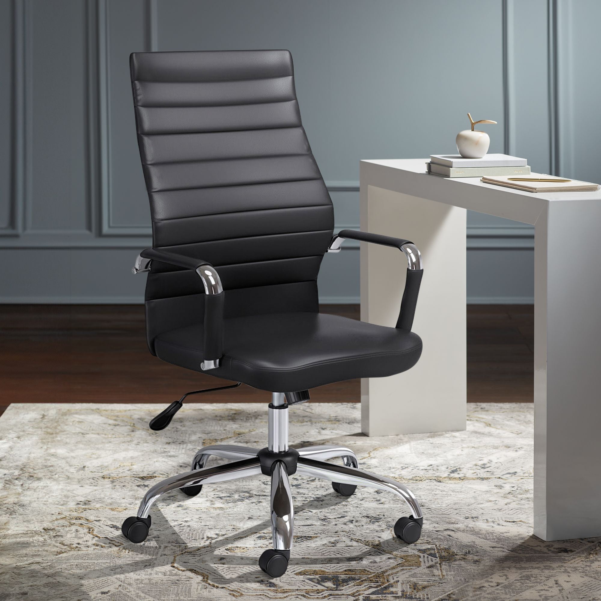 Studio 55D Primero Black Faux Leather Adjustable Office Chair - Walmart.com