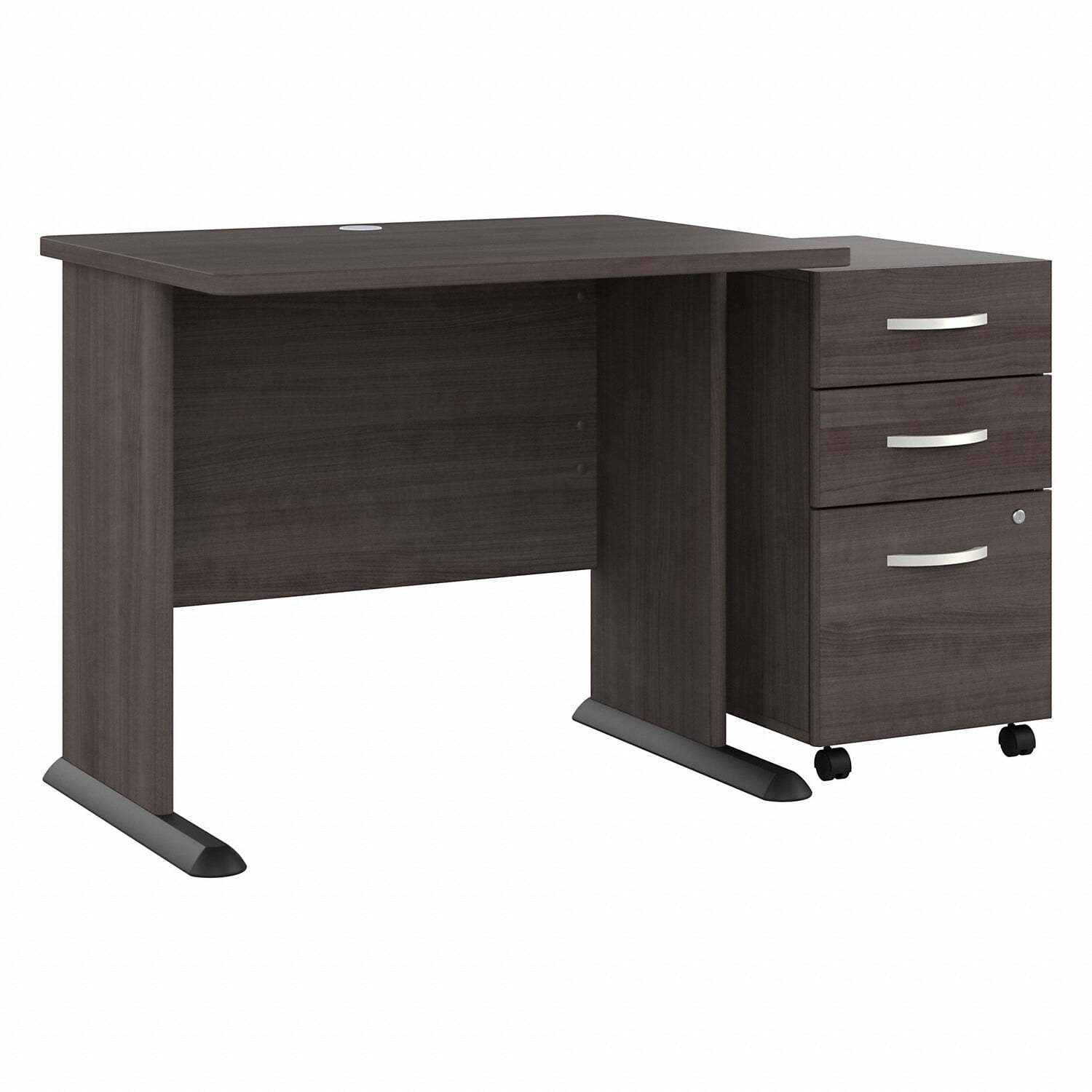 Studio A 36W Small Computer Desk with Drawers in Storm Gray ...