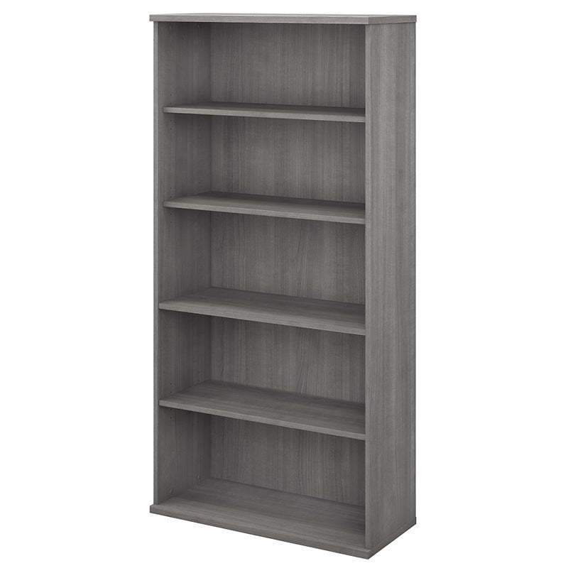 Studio C 5 Shelf Bookcase in Platinum Gray - Engineered Wood - Walmart.com