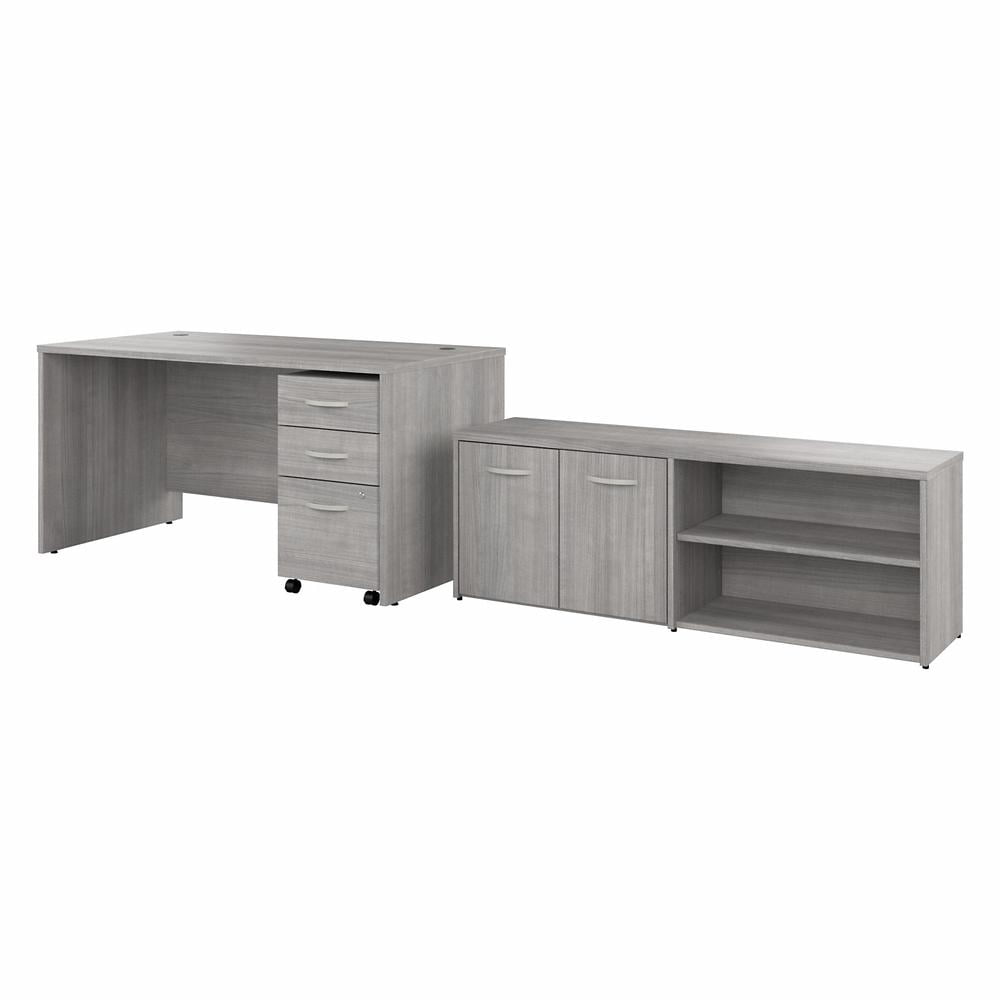 Studio C 60W Desk with Storage and Drawers in Platinum Gray ...