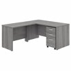 Bestar i3 Plus U Shape Computer Desk in Bark Gray - Walmart.com