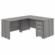 Bestar i3 Plus U Shape Computer Desk in Bark Gray - Walmart.com